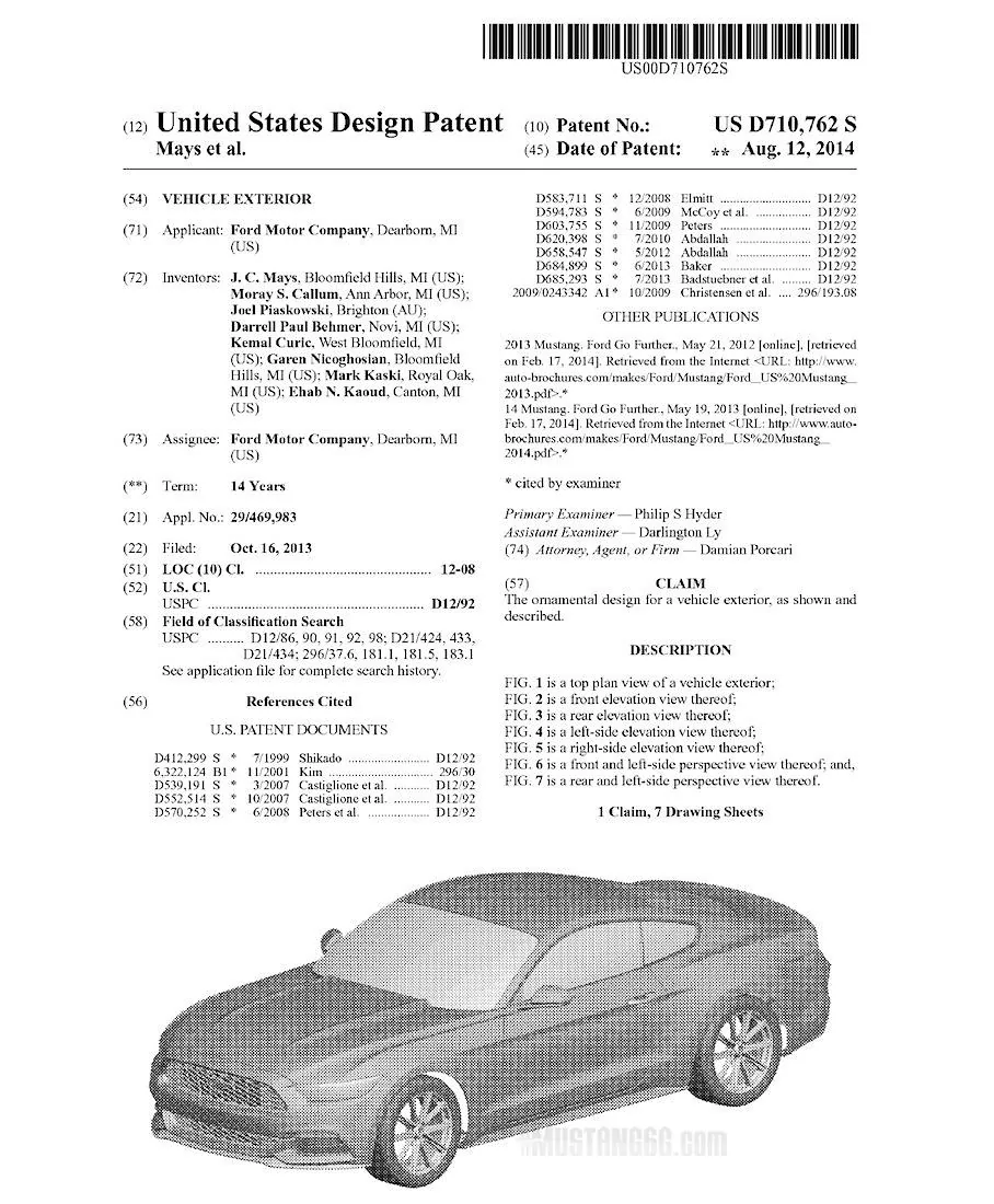 2015 Mustang Patent Drawings | 2015+ S550 Mustang Forum (GT, EcoBoost ...