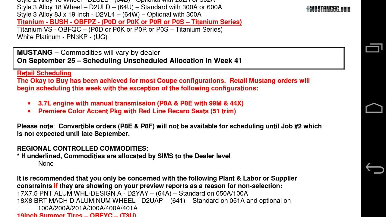OKTB achieved, Retail order scheduling begins 9/25 | 2015+ S550 Mustang ...