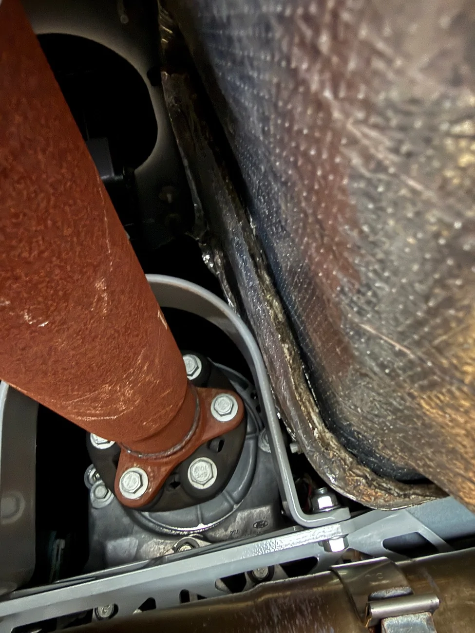 Steeda NHRA legal driveshaft loop installed. | 2015+ S550 Mustang Forum ...