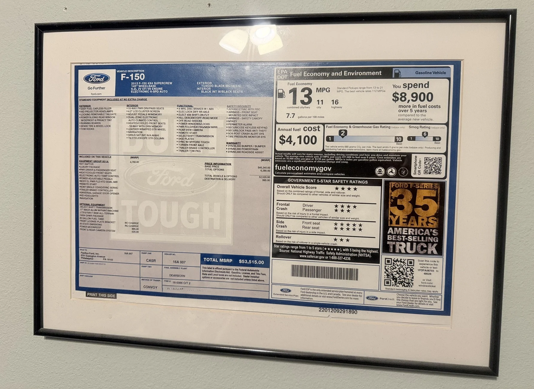 Anyone got a photo of their window sticker from Ford Show Parts? | 2015 ...