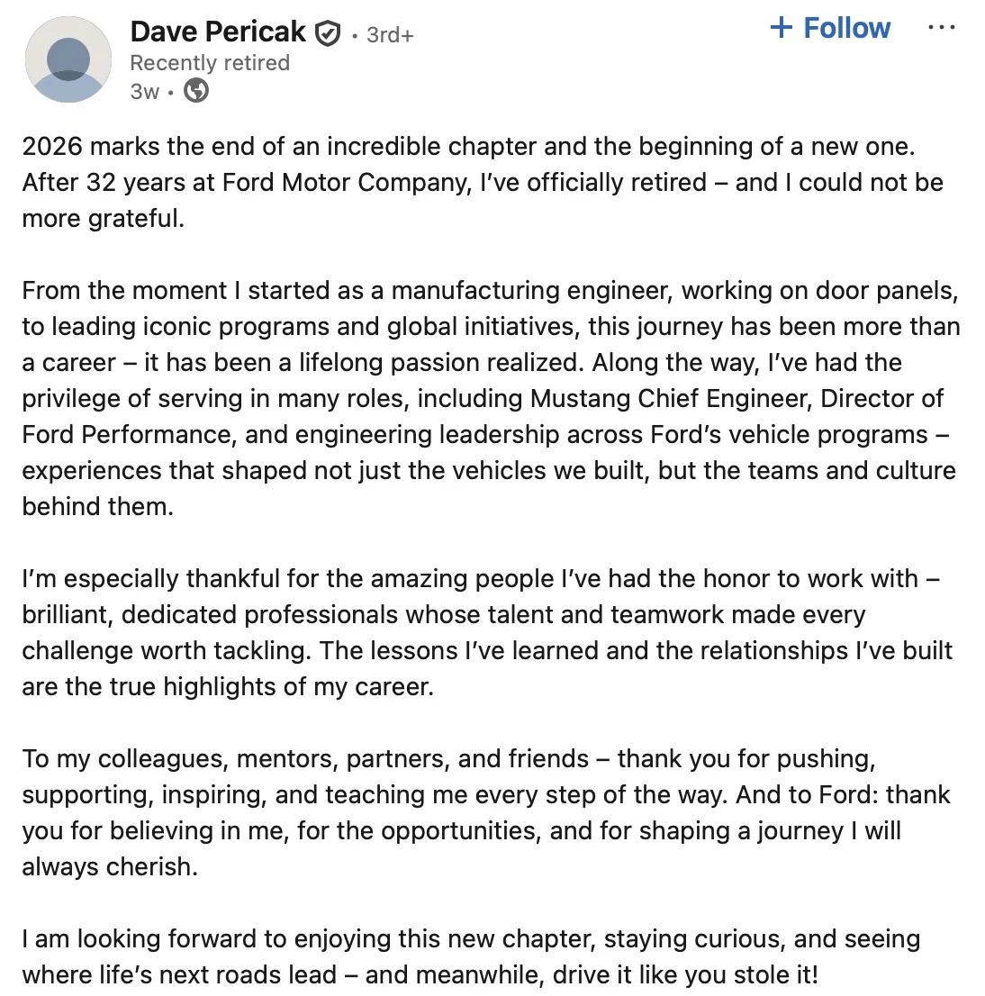 Dave Pericak, Former S550 Mustang Chief Engineer, Retires from Ford ...